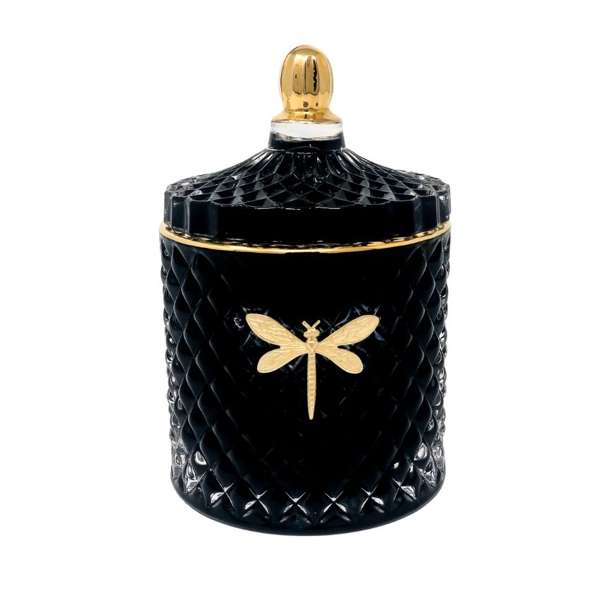 Bella Black & Gold Candle - COCONUT + HIBISCUS – Dragonfly Fragrances